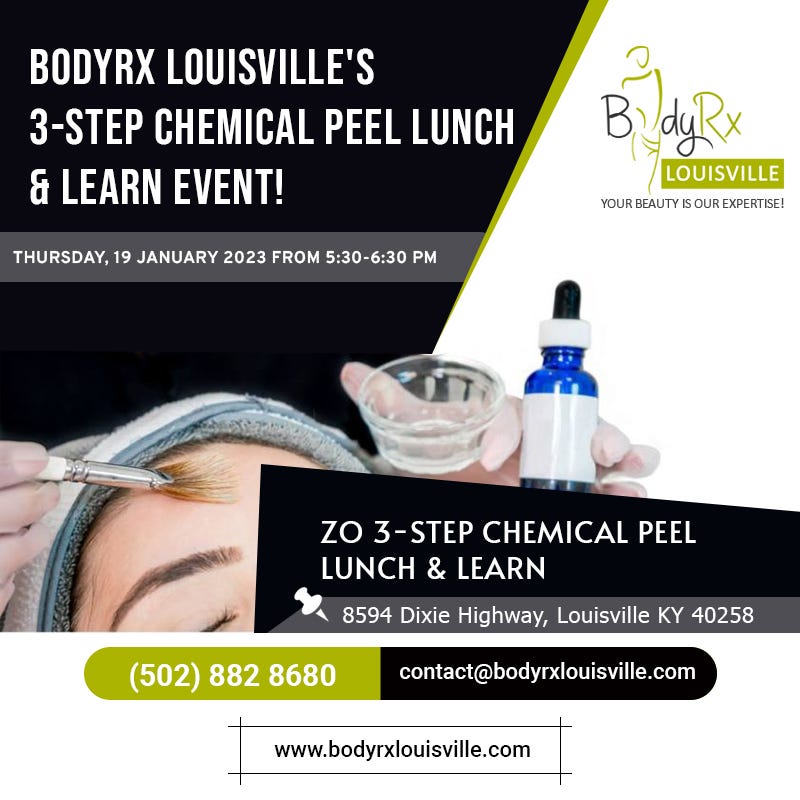ZO three step chemical peel Event on 19th January 2023 Bodyrx ...