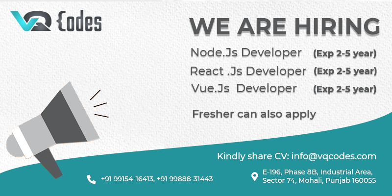 We are hiring Web Developer - Vqcodes software solutions LLP - Medium