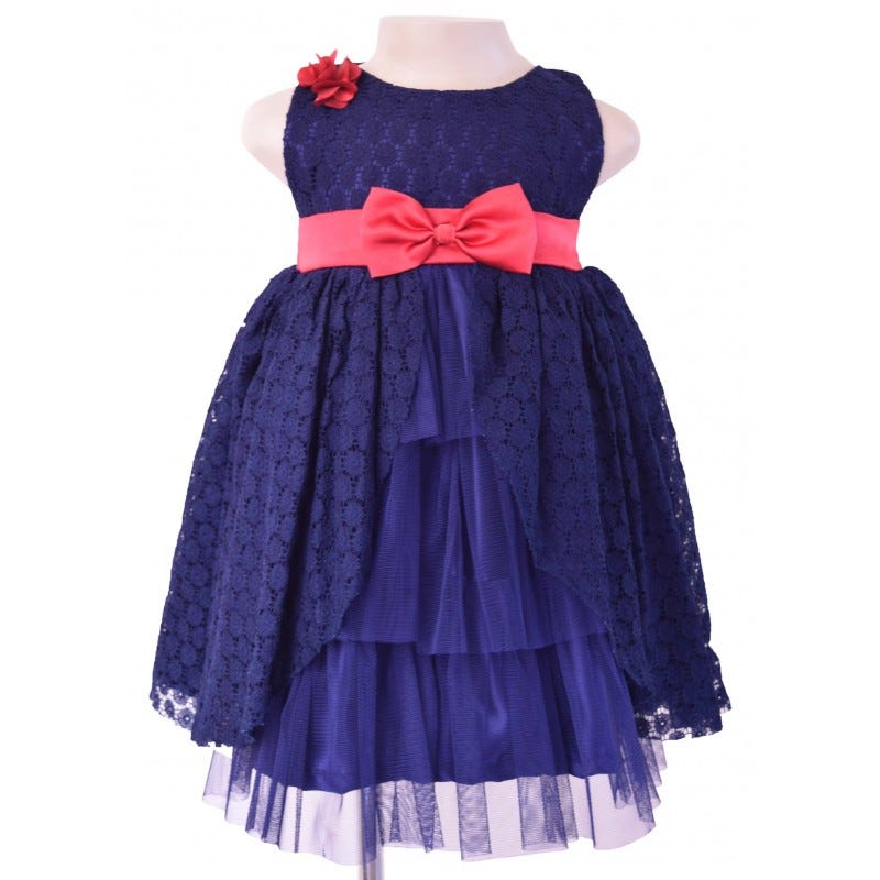 Faye Navy Lace Party Dress. The kids frocks is adorned with blue… | by ...