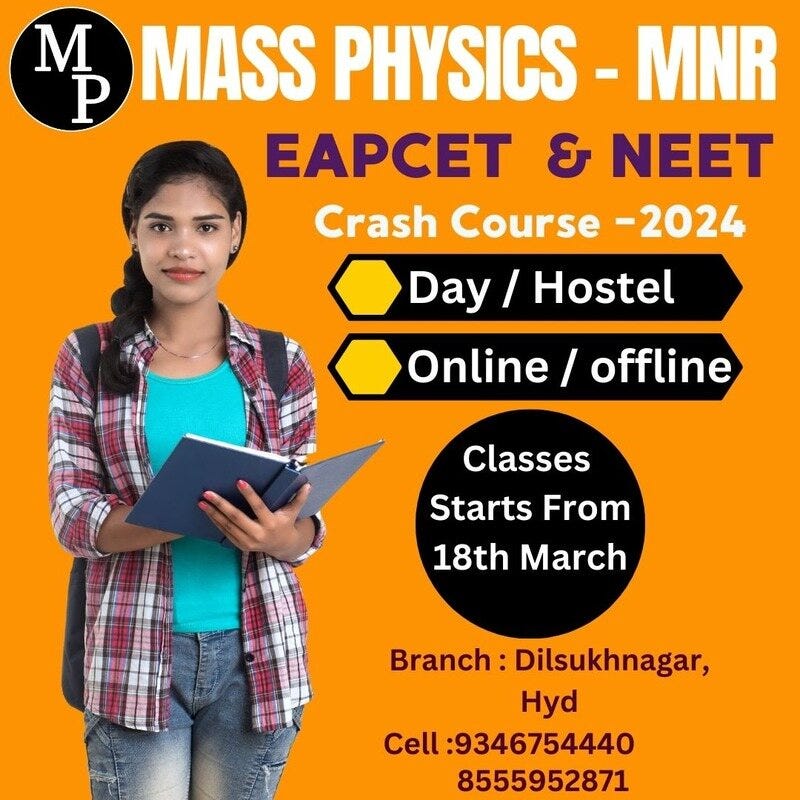 EAPCET & NEET Crash Course 2024, Offline/Online Classses by MassPhysics ...