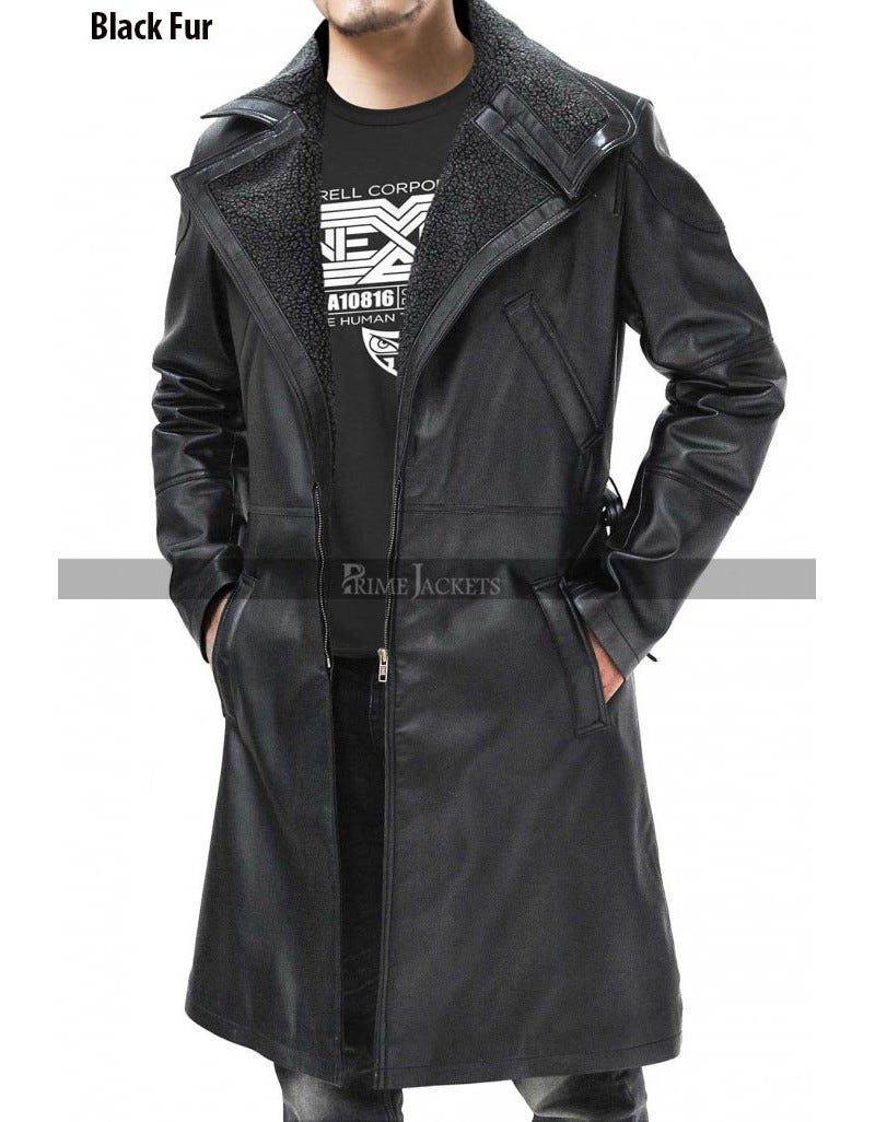RYAN GOSLING BLADE RUNNER 2049 OFFICER K FUR LEATHER COAT | by Prime ...