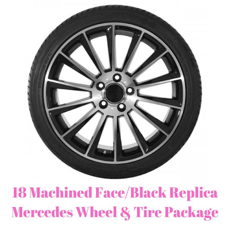 18 Machined Face/Black Replica Mercedes Wheel & Tire Package | by USA ...