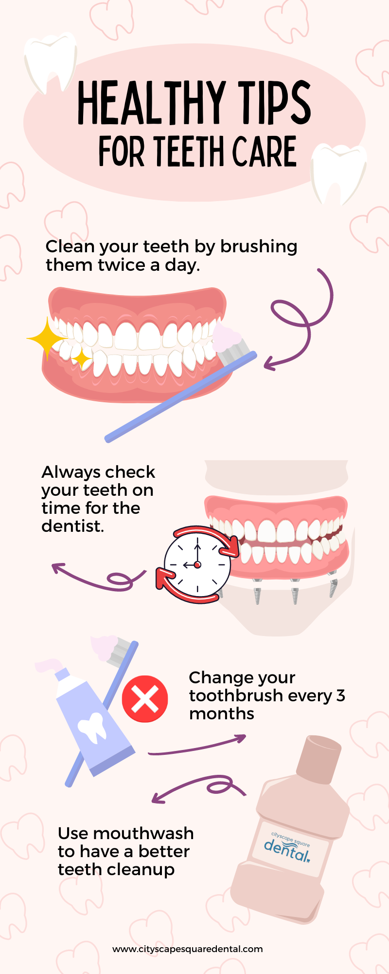 Healthy Tips for Teeth Care - Cityscape Square Dental - Medium