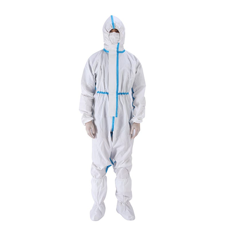 Disposable medical protective clothing 55g/65g adhesive strip microporous protective clothing ...