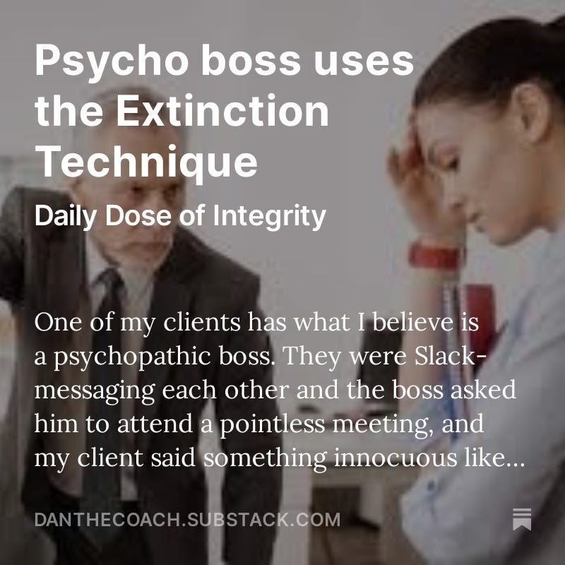 Psycho boss uses the Extinction Technique | by Daniel Munro | Nov, 2023 ...