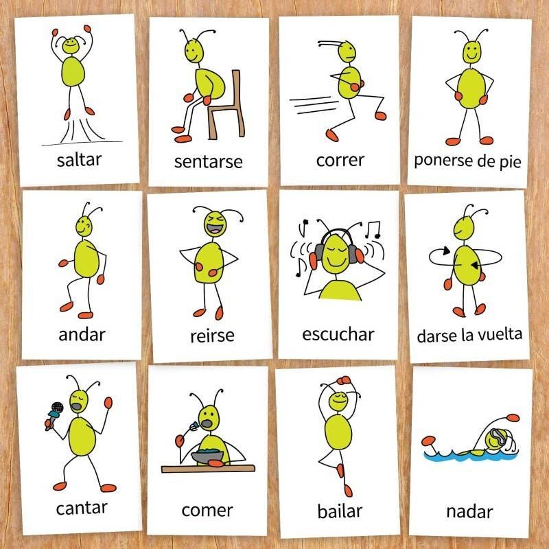 Simon Says Spanish Vocabulary Flashcard | Learn Basic Spanish ...