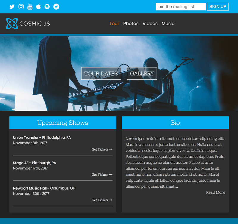 Deploy a Node.js Band Website in 3 Steps | by Carson Gibbons | HackerNoon.com | Medium