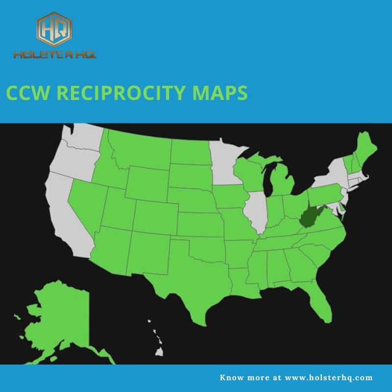 CCW Reciprocity Maps for USA. Holster HQ provides the best CCW… | by ...