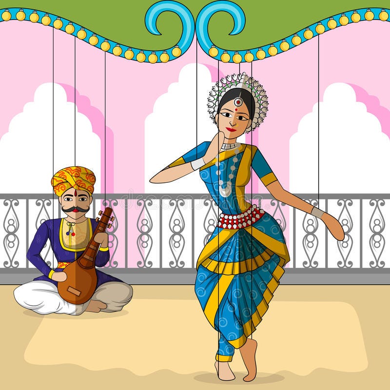 Bharatnatyam Dance Drawing