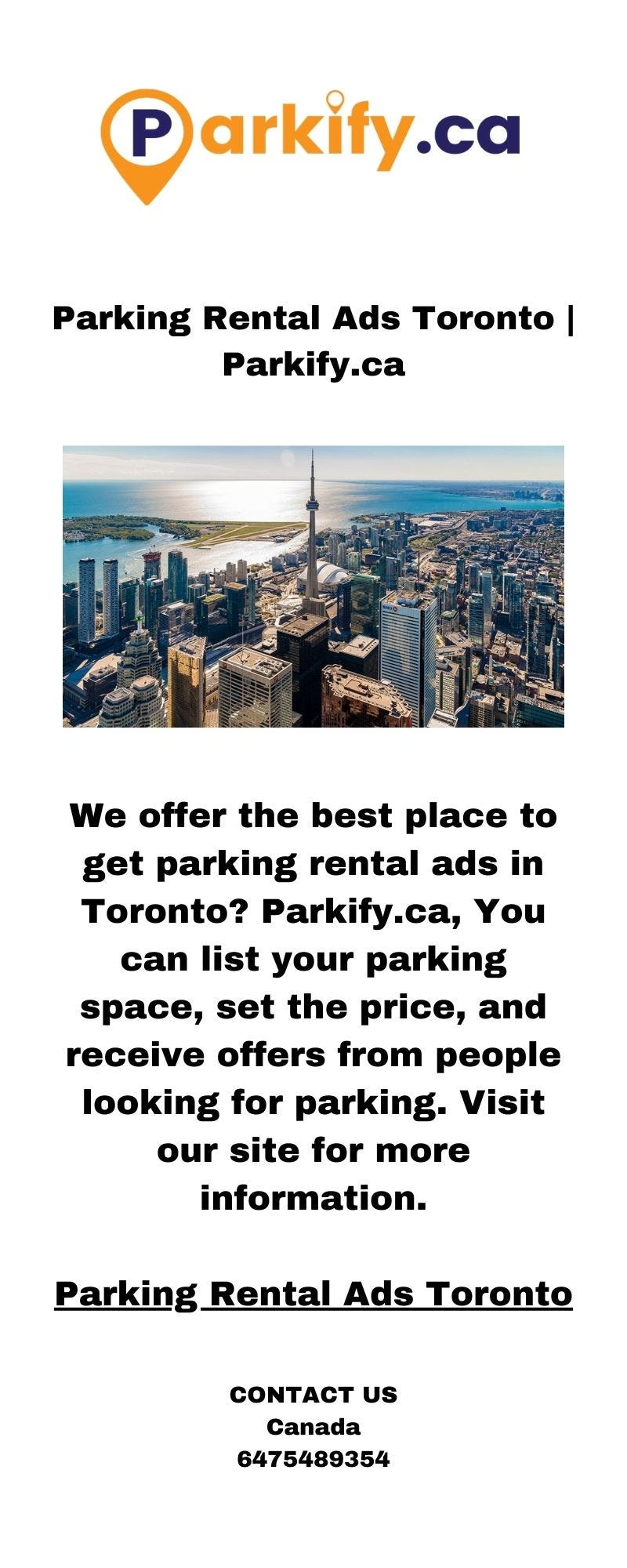 Parking Rental Ads Toronto | Parkify.ca - Parkify - Medium