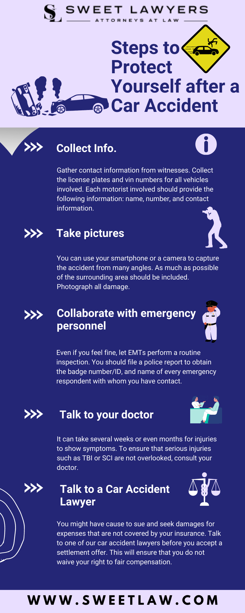 Steps to Protect Yourself after a Car Accident - Sweet Lawyers - Medium