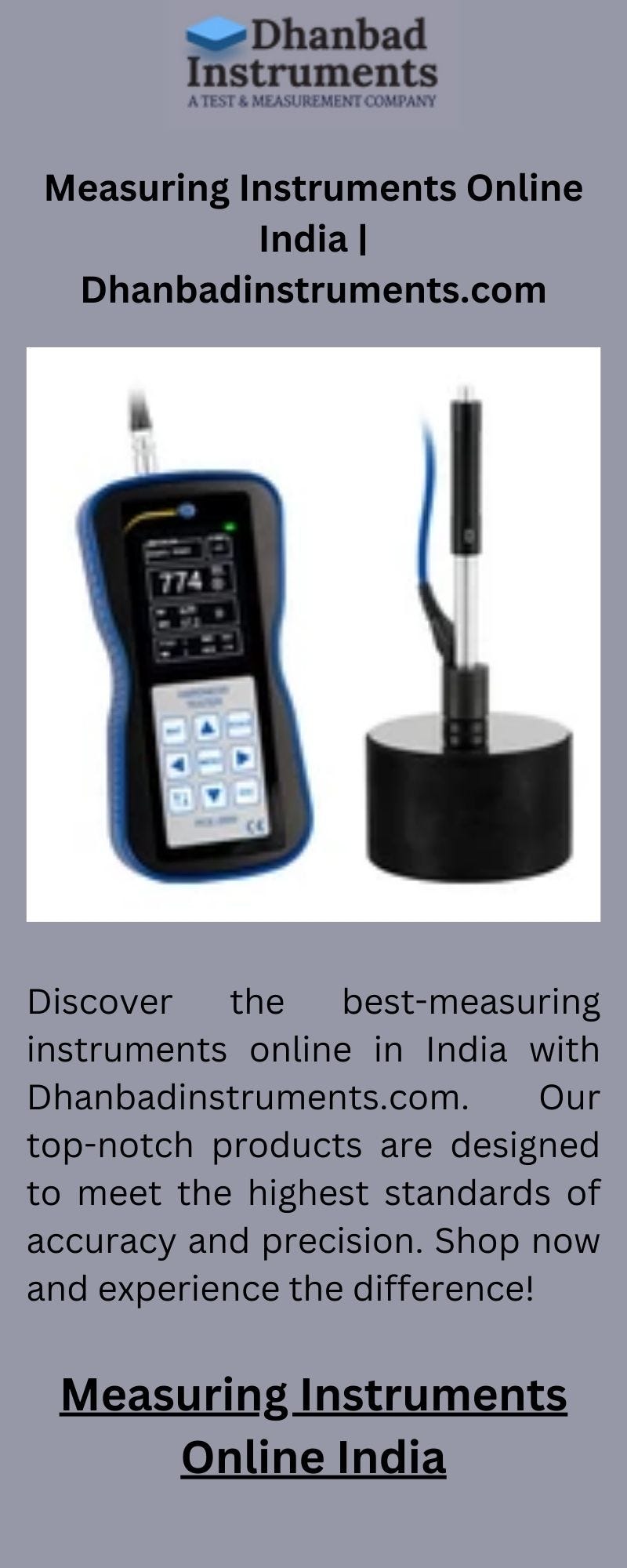 Measuring Instruments Online India | Dhanbadinstruments.com ...
