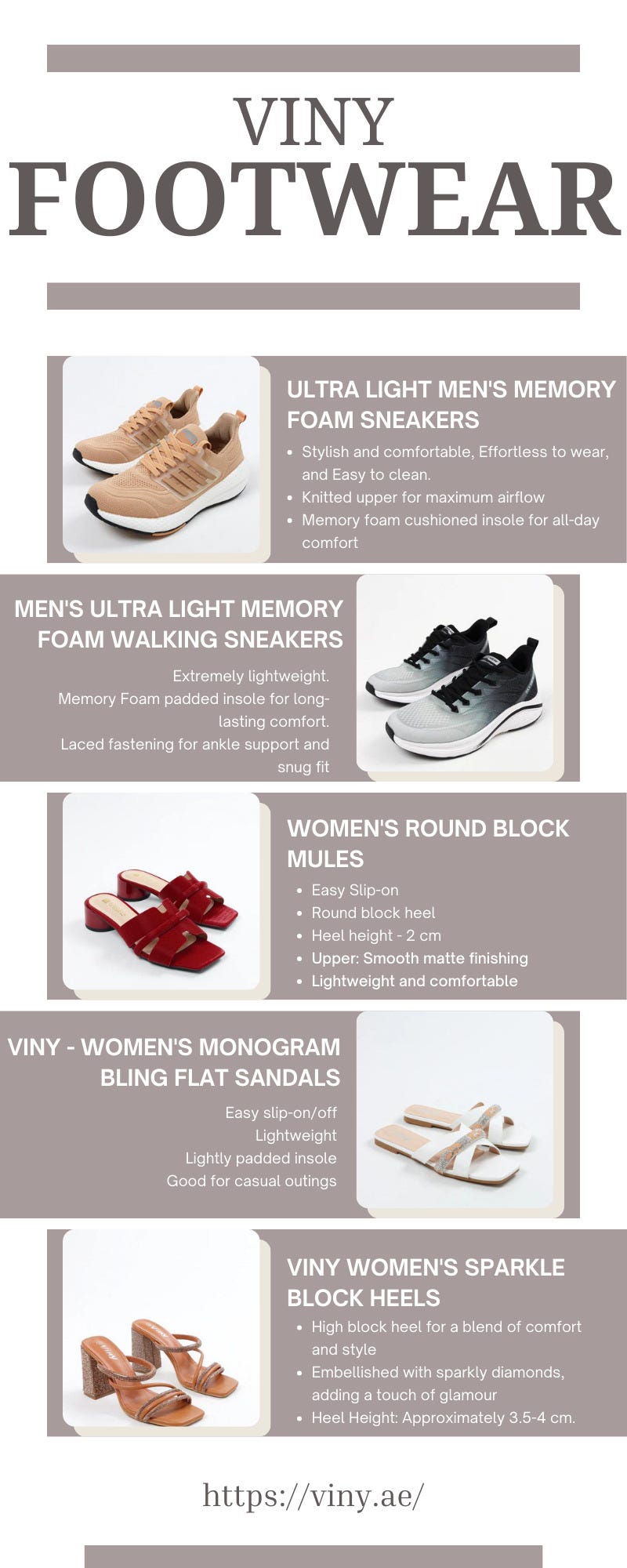 Shoes InfoGraphic - Viny Footwear - Medium
