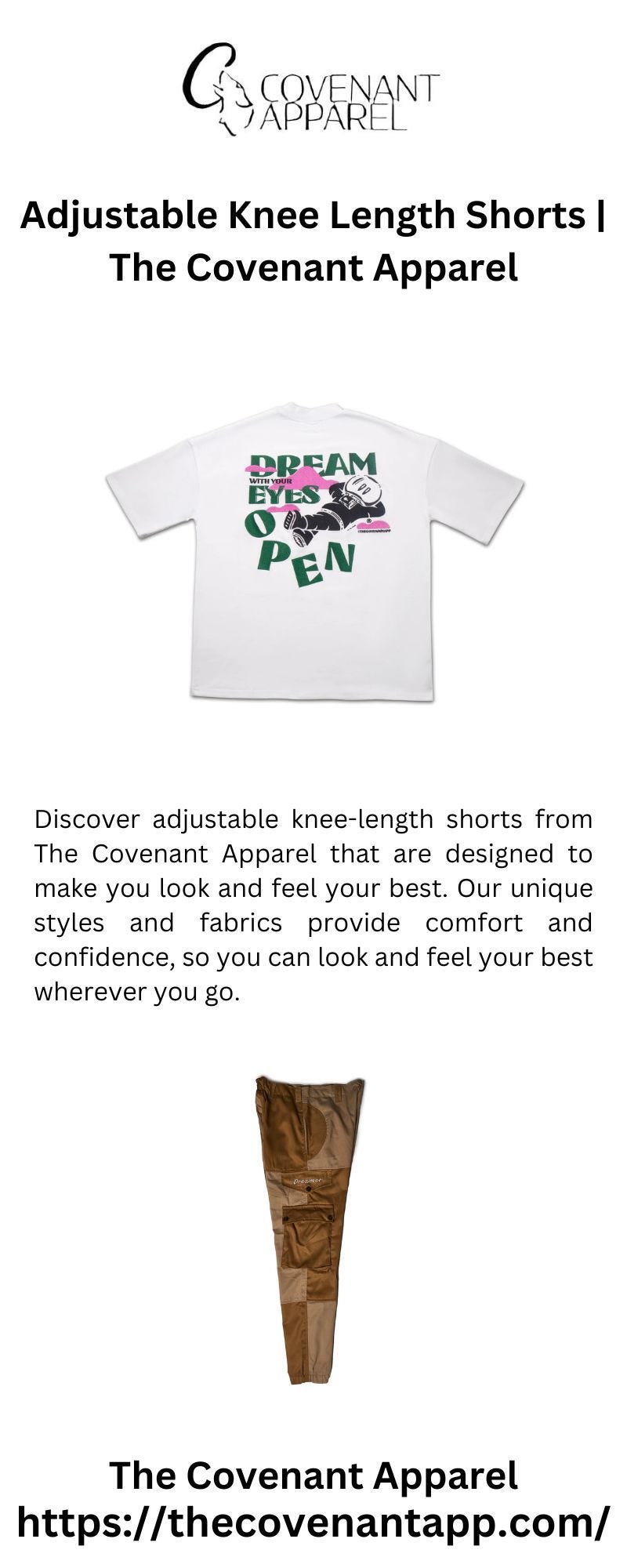 Adjustable Knee Length Shorts | The Covenant Apparel - The Covenant ...
