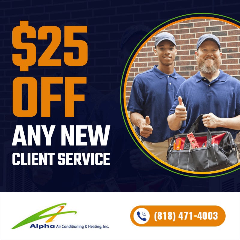 $25 Off Any New Client Service - Alpha Air Conditioning and Heating ...