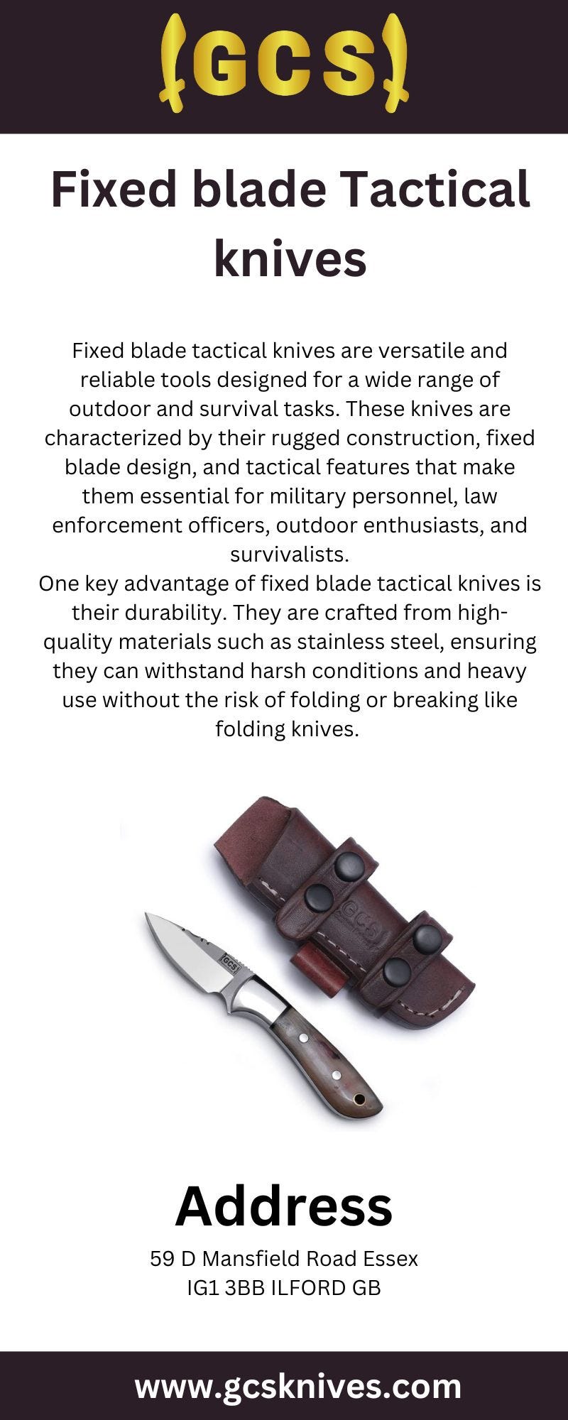 Fixed blade tactical knives - Gcs Knives - Medium