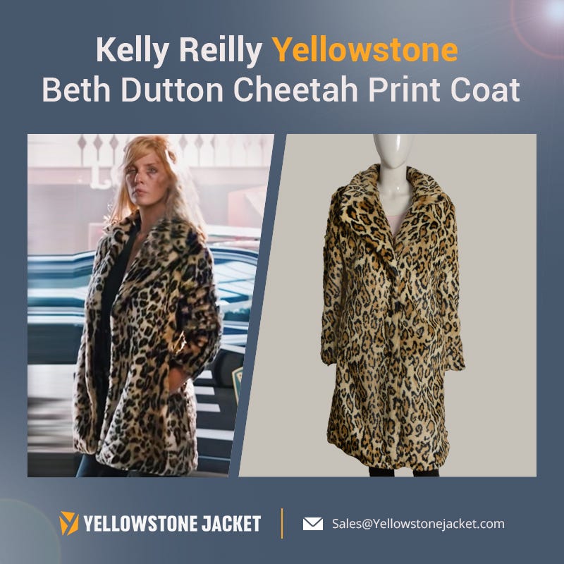 Kelly Reilly Yellowstone Beth Dutton Cheetah Print Coat - Yellowstone ...