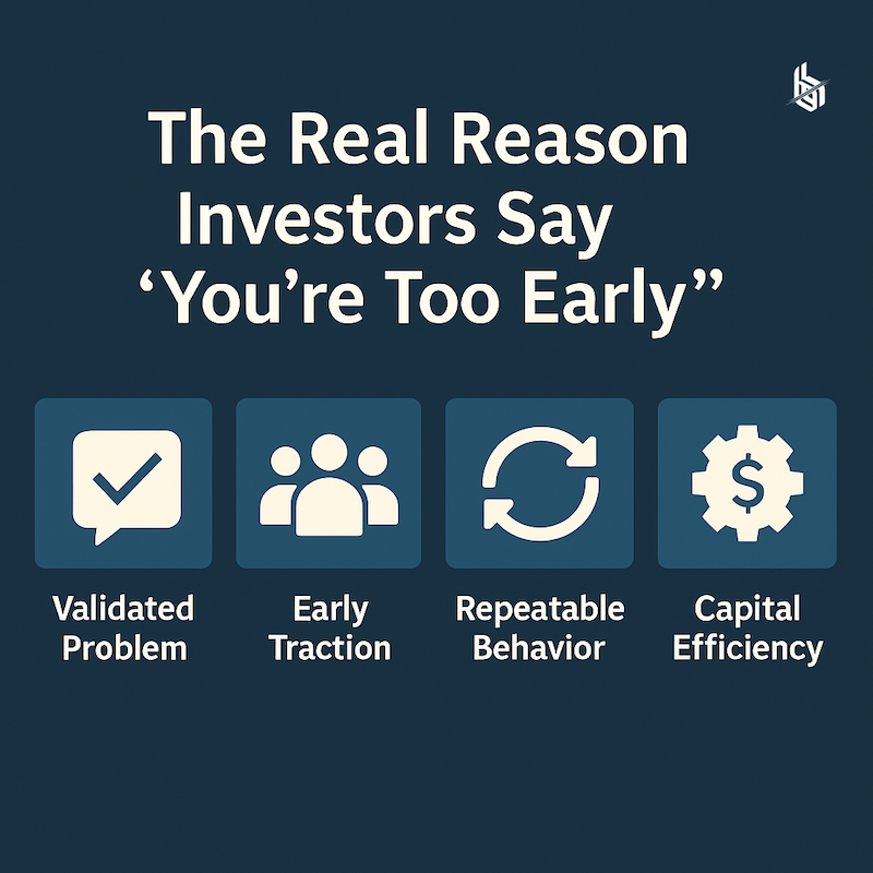The Real Reason Investors Say “You’re Too Early” | by L CA | BoCG ...