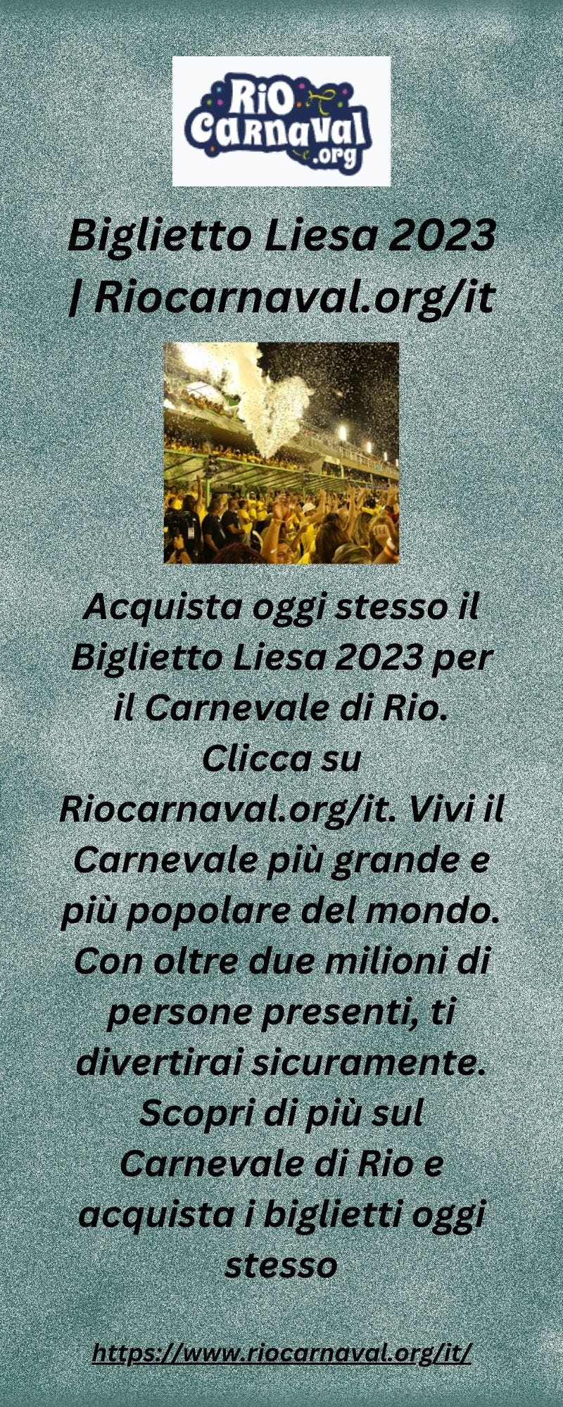 Biglietto Liesa 2023 | Riocarnaval.org/it - Riocarnaval Orgit - Medium