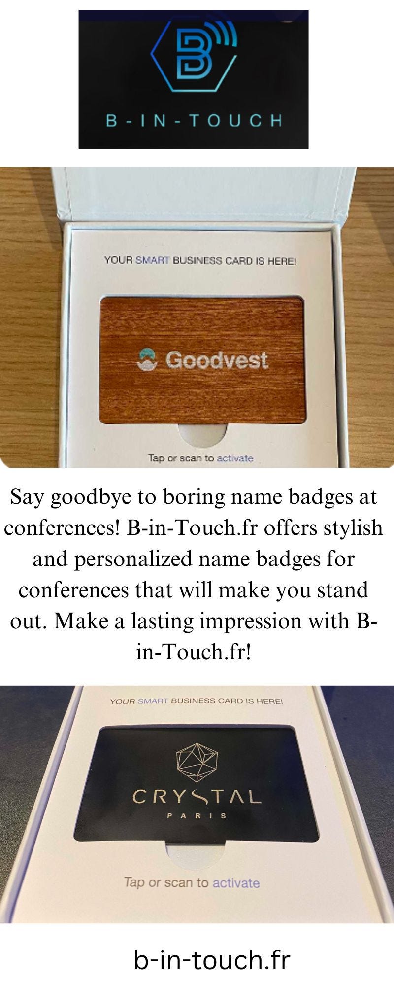 Custom Event Badge Design | B-in-touch.fr - Touchbin - Medium