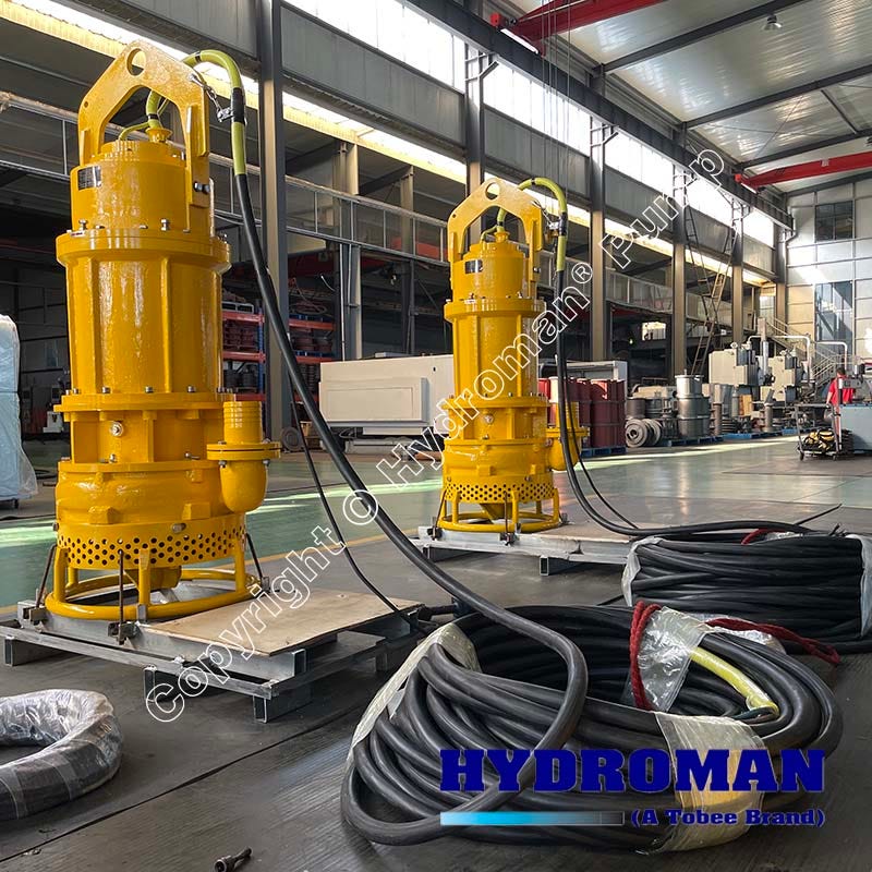 Hydroman Slurry Submersible Pumps used for pumping mining tailings ...