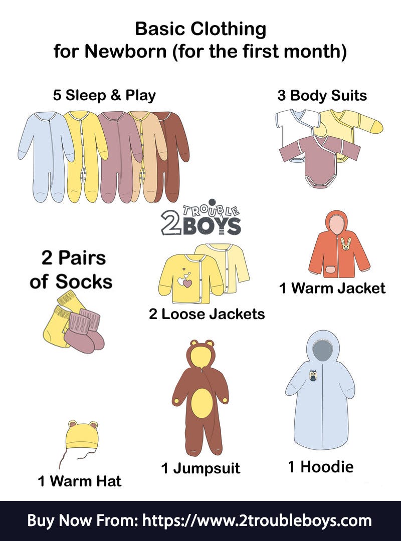Basic Clothing For New Born - 2Troubleboys - Medium
