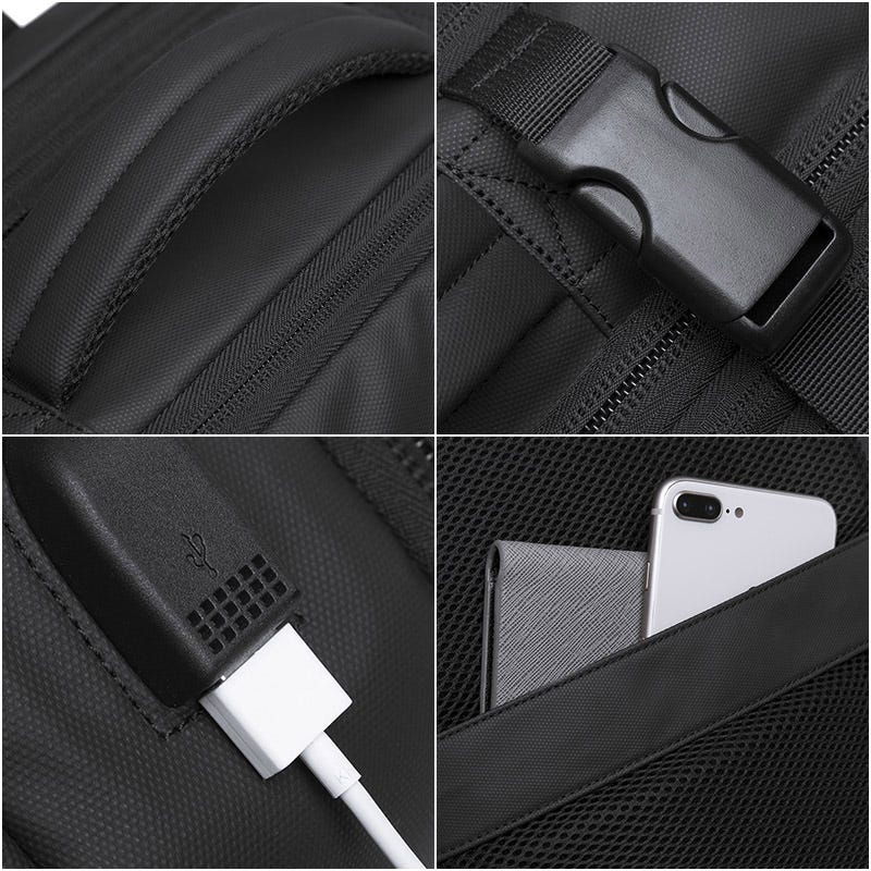 BANGE Travel Backpack Men Business Backpack School Expandable USB Bag ...