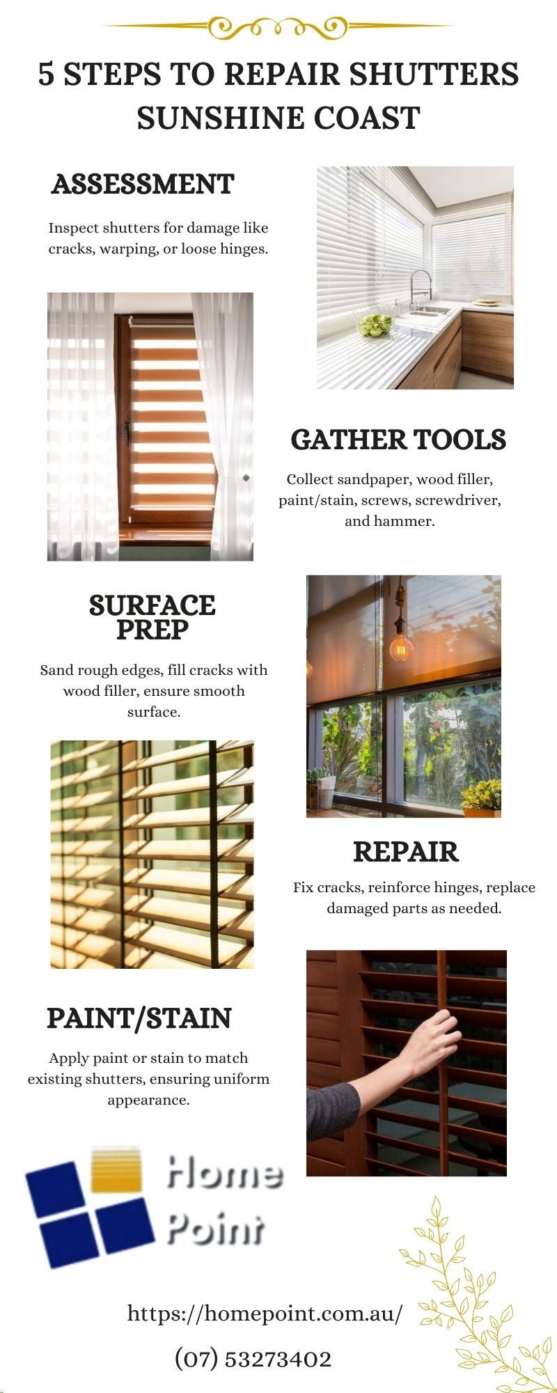 5 Steps To Repair Shutters Sunshine Coast - Home Point - Medium