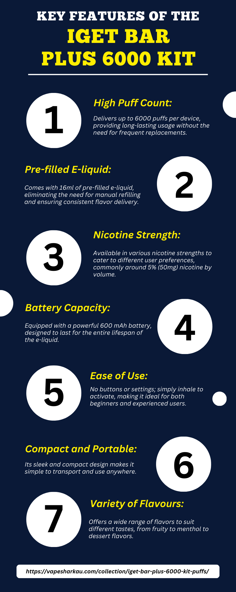 Key Features of the IGET Bar Plus 6000 Kit [Infographic] | by Vape ...