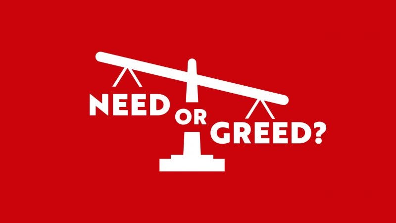 Need vs. Greed: The Battle Every Founder Faces | by Michael Chmielewski ...