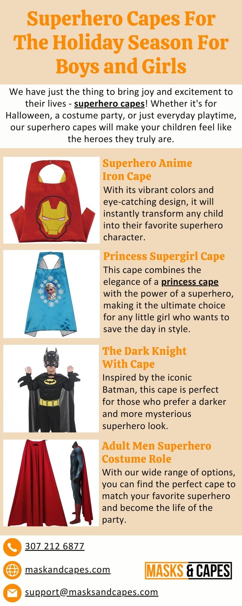 Superhero Capes For The Holiday Season For Boys and Girls - Masks and ...