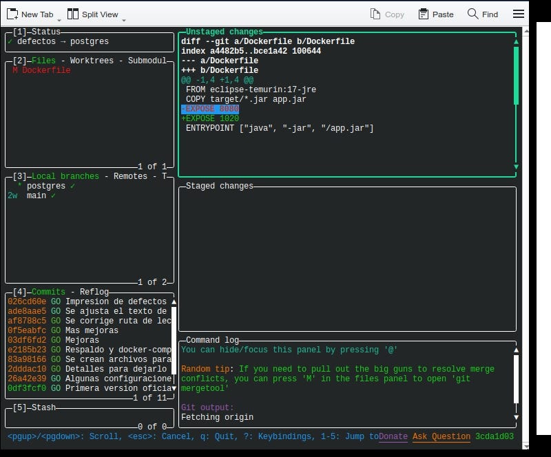 Interface gráfica Git para Terminal. LazyGit. | by Gonzalo Oviedo Lambert | Medium