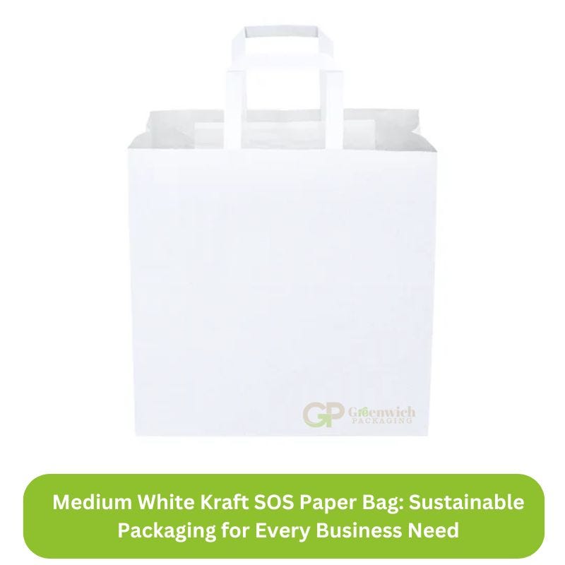 Medium White Kraft SOS Paper Bag: Sustainable Packaging for Every ...