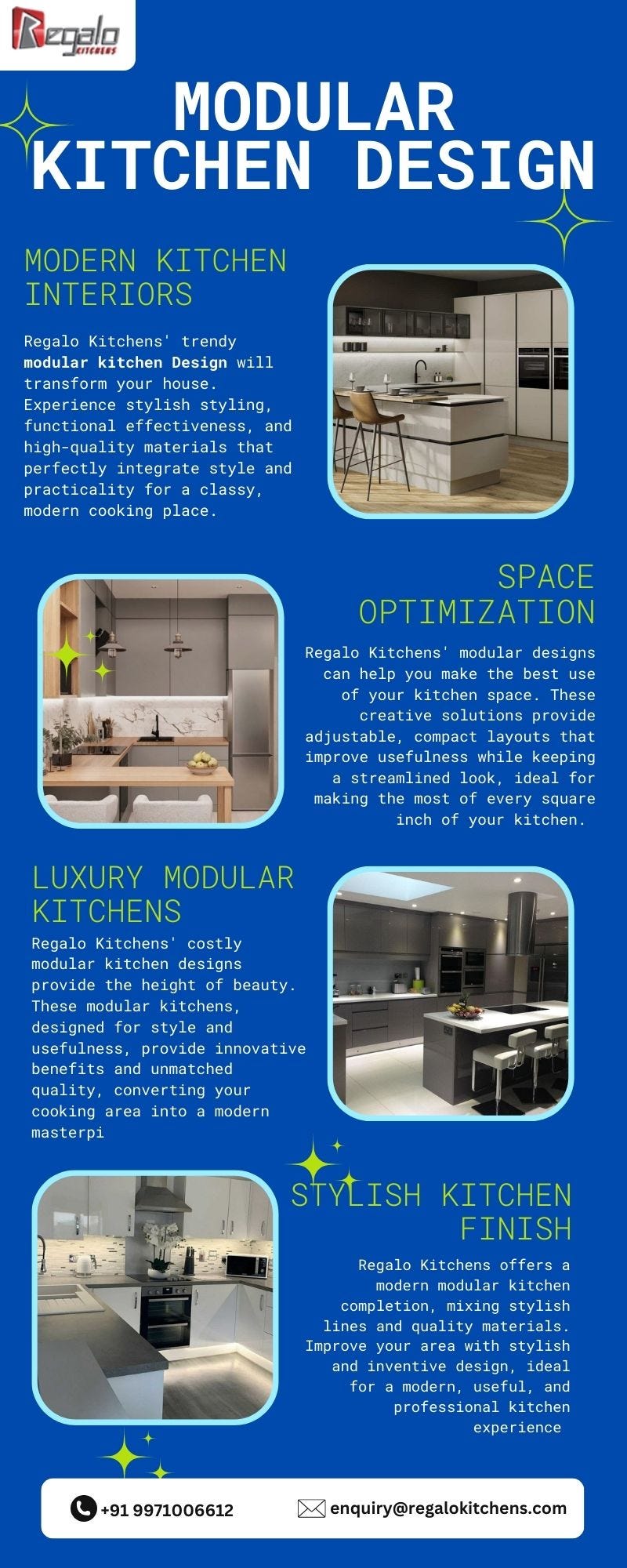 Modular kitchen design - Regalo Kitchens - Medium