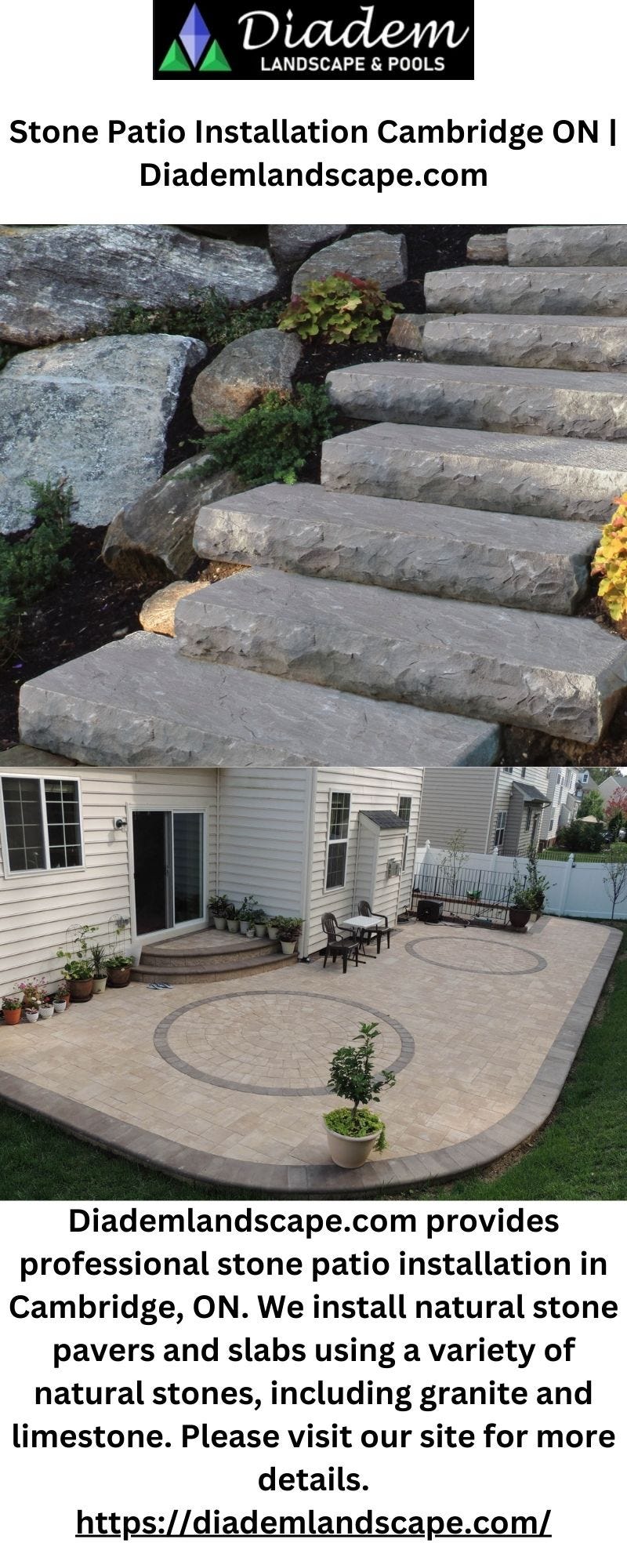Stone Patio Installation Cambridge ON | Diademlandscape.com - Diadem ...