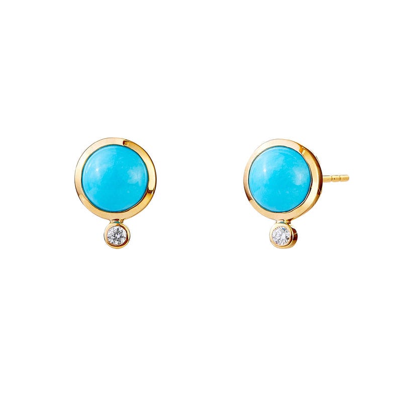 Small Gemstone Stud Earrings - Synajewels - Medium