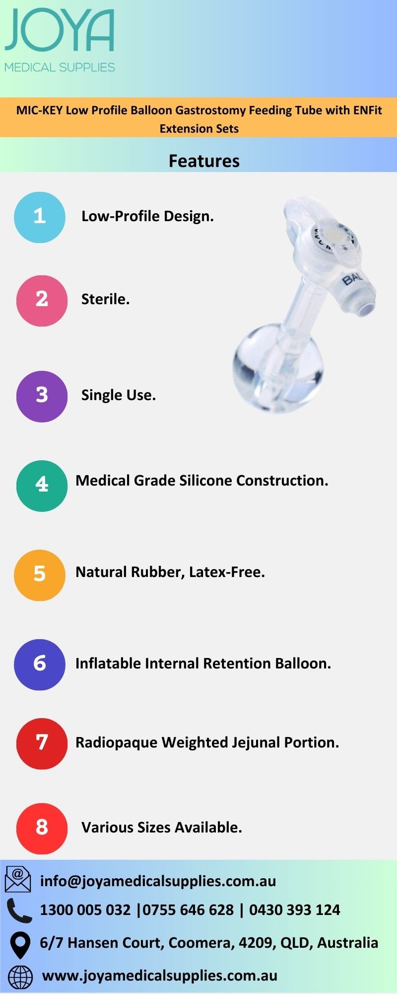 MIC-KEY 16Fr 2.0cm Low Profile Balloon Gastrostomy Feeding Tube with ...