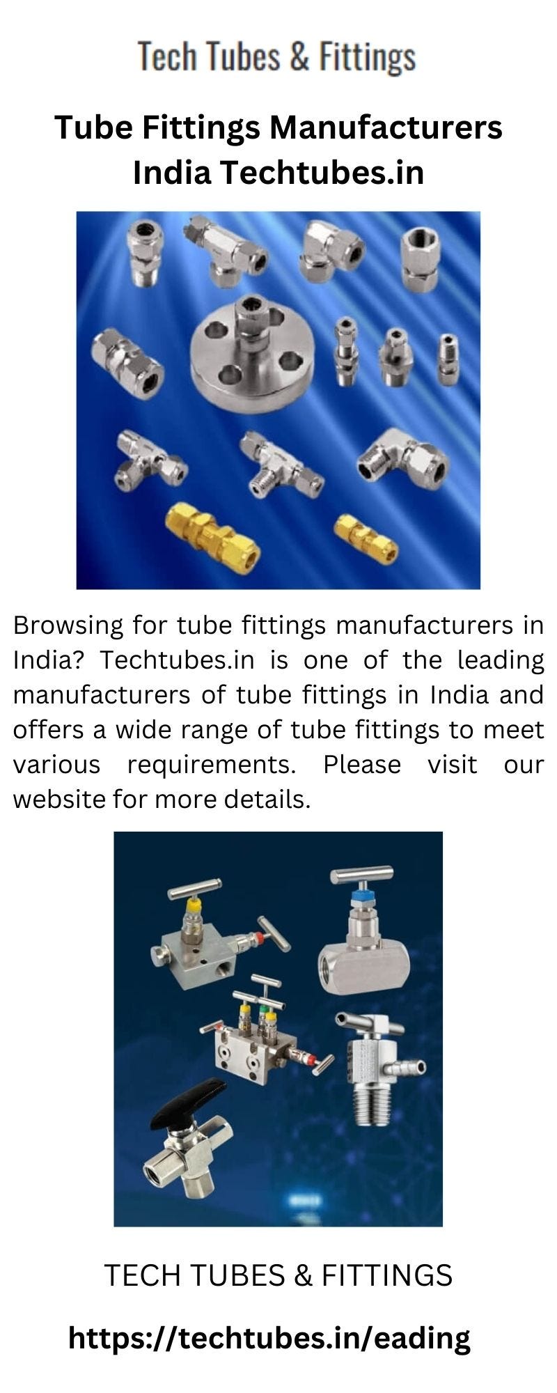 Tube Fittings Manufacturers India | Techtubes.in - Techtubes - Medium