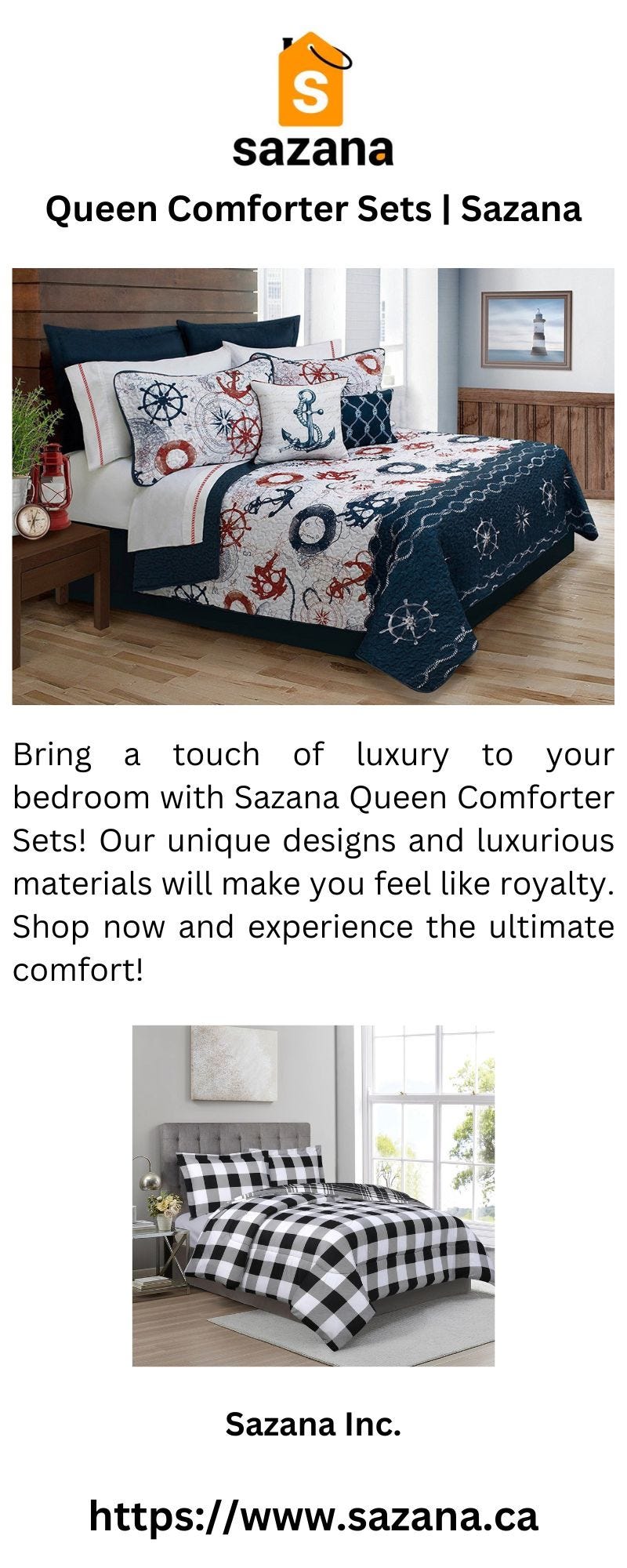 Queen Comforter Sets | Sazana - Sazana Inc. - Medium