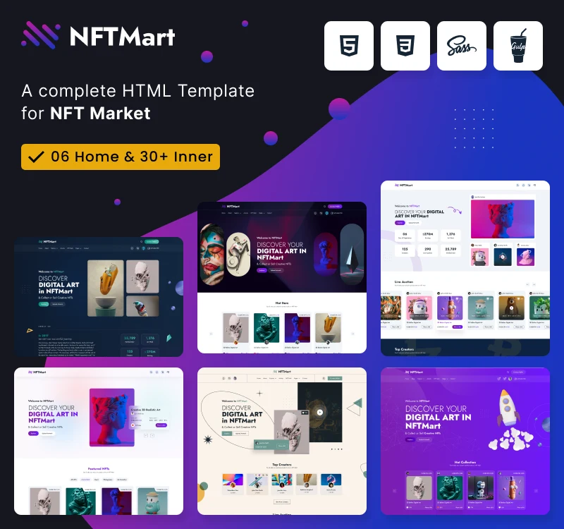 NFTMart — NFT Marketplace HTML Template | by Electronthemes | Medium