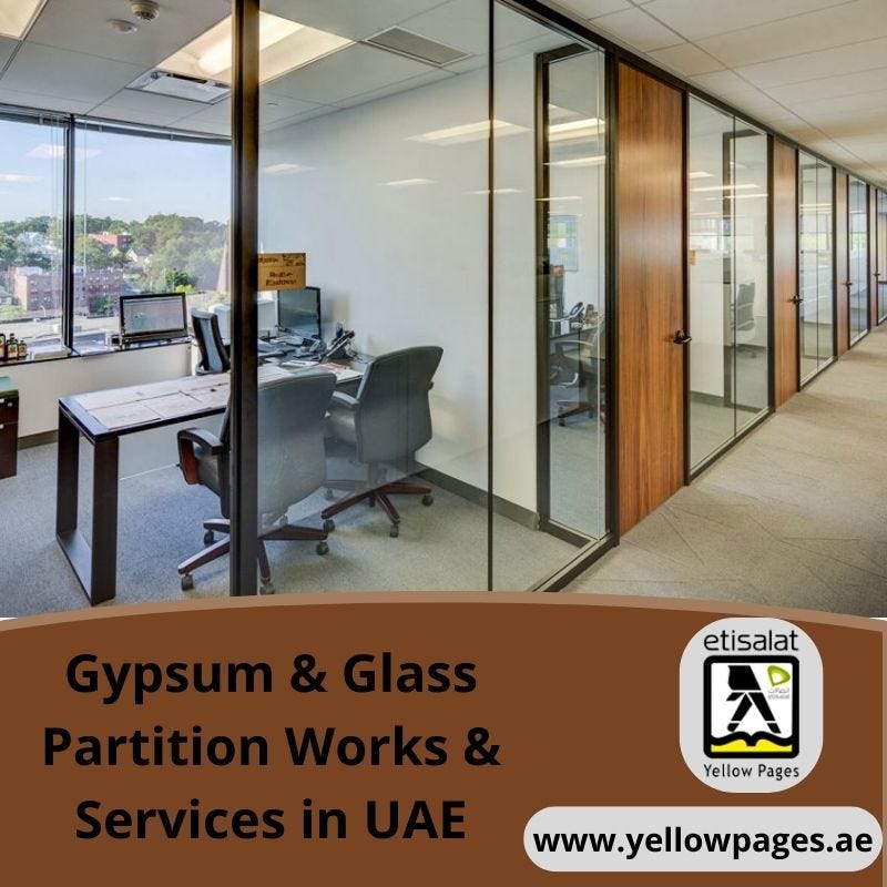 Gypsum & Glass Partition Works & Services in UAE - Sherkhan - Medium