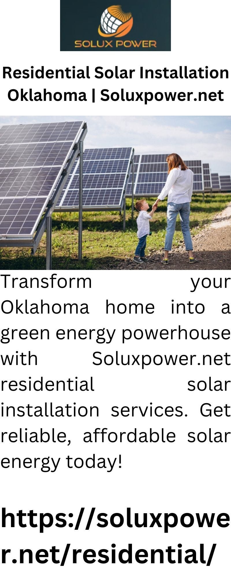 Residential Solar Installation Oklahoma | Soluxpower.net - Soluxpower ...