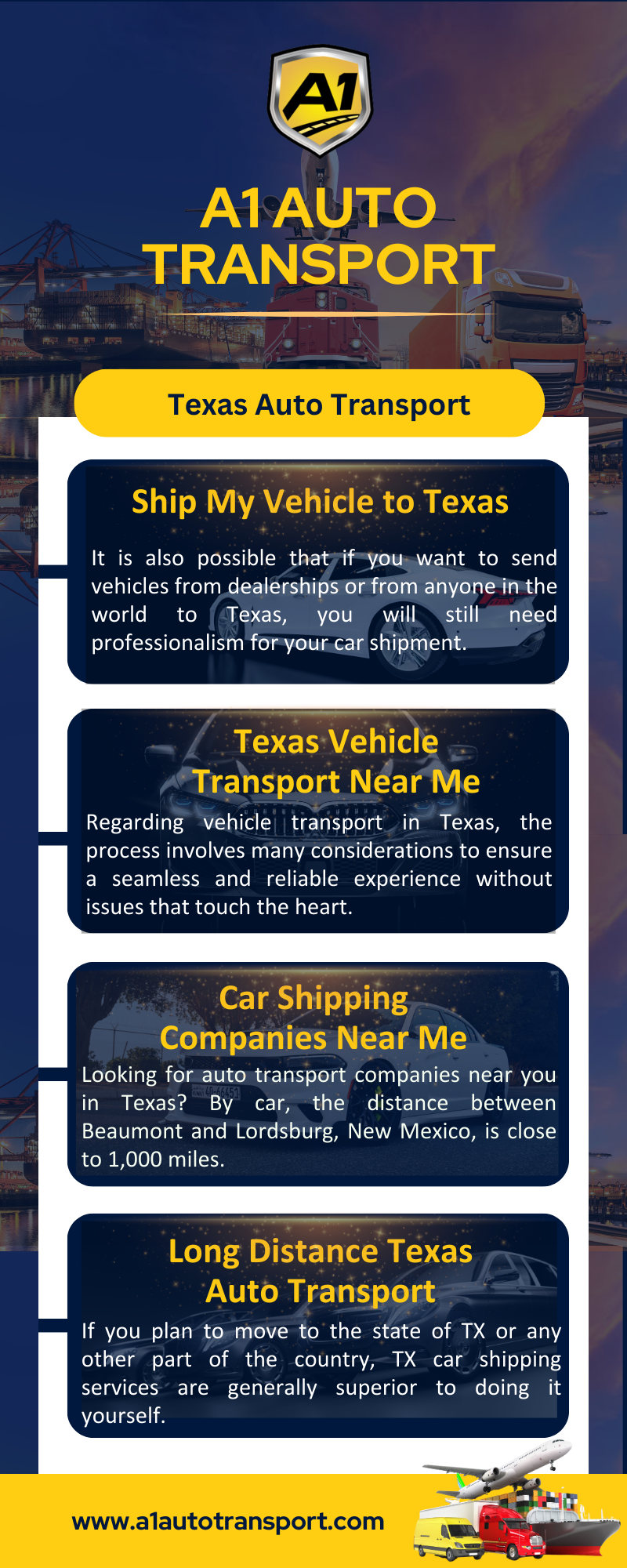 Reliable Texas Car Shipping Companies at A-1 Auto Transport - A1 Auto ...
