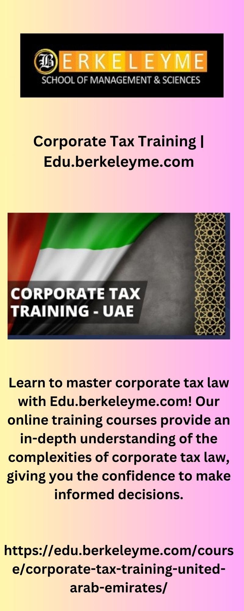 Corporate Tax Training | Edu.berkeleyme.com - Berkeley middle east - Medium