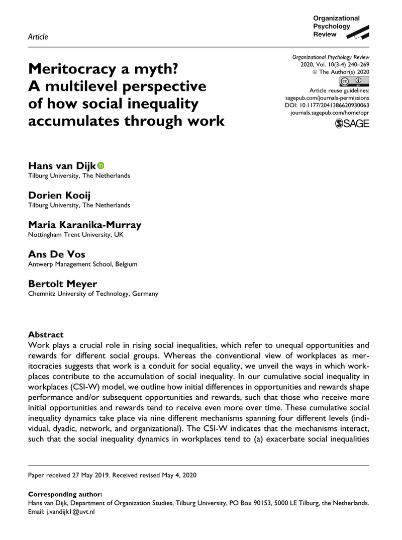 The Myth of Meritocracy in Organisations | by Antoinette Weibel | Medium