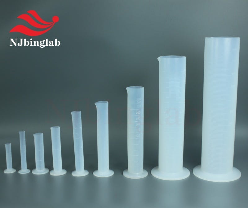 Manual hand-engraved electronic grade laboratory PFA measuring cylinder - Claire Wang - Medium