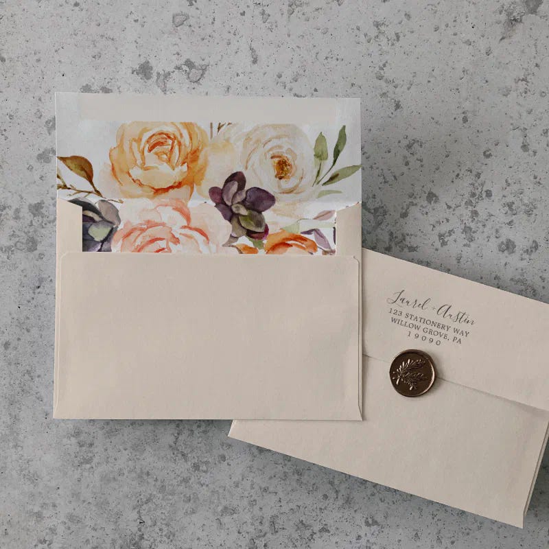 Embrace Nature: Rustic Earth Florals Wedding Invitation Envelopes | by ...