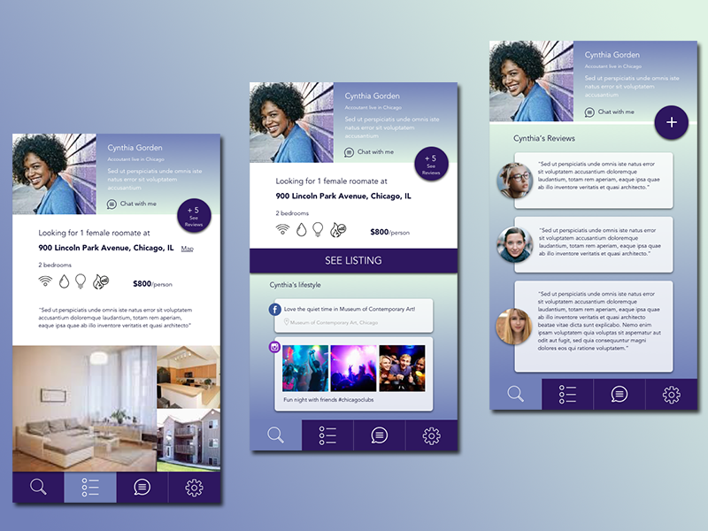 Design Practice: Roommate App. I did a design practice for a roommate ...