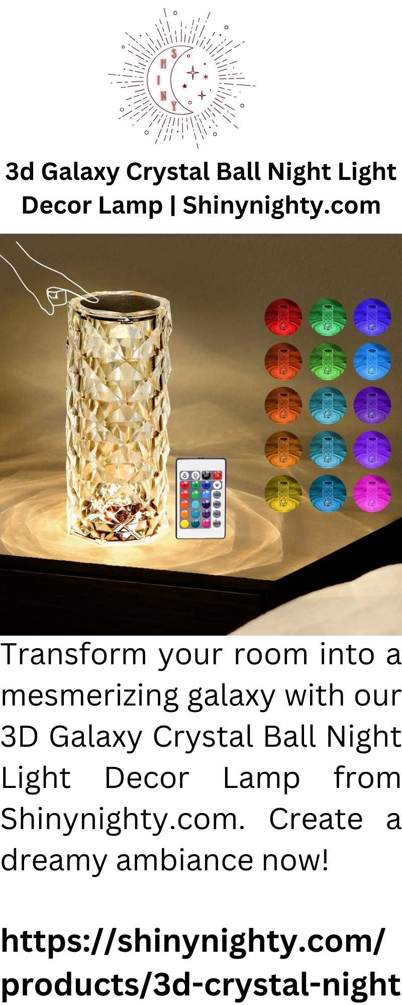 3d Galaxy Crystal Ball Night Light Decor Lamp | Shinynighty.com ...