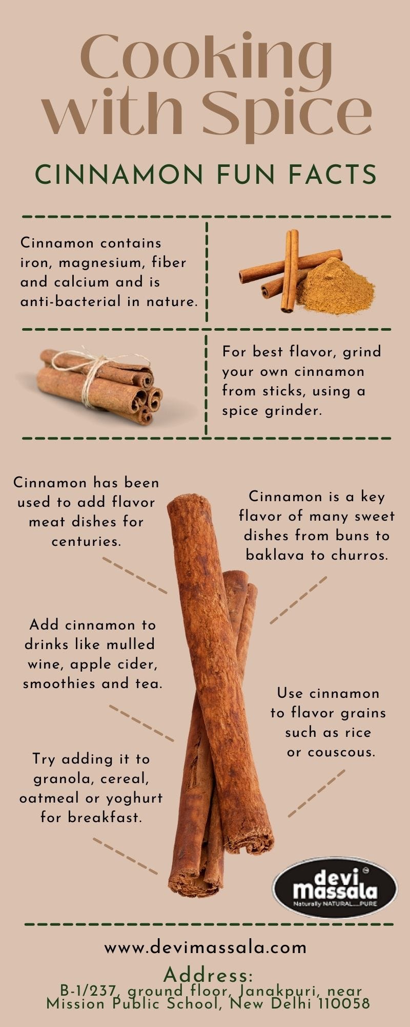 Cooking with Natural Spice Cinnamon Fun Facts - Devi Massala - Medium
